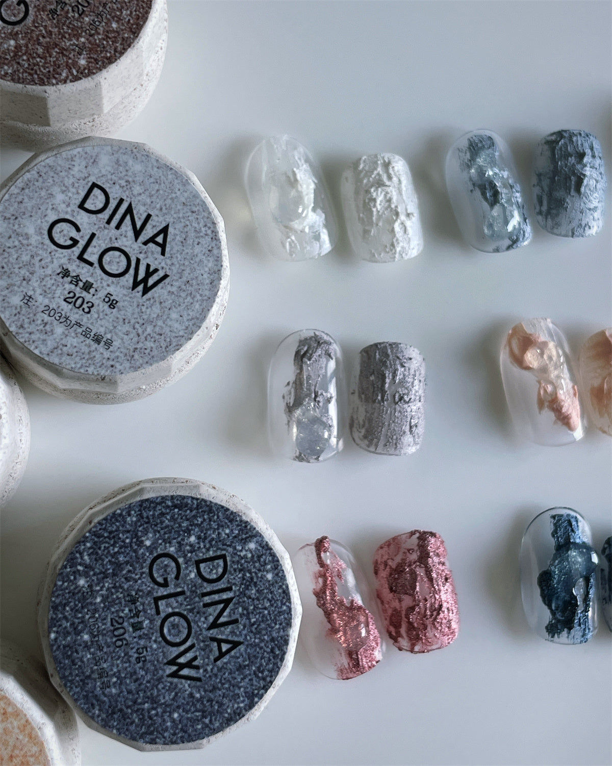 Dina Glow Glitter Sand Series Color Gel [203-211] – Elephant Beauty Supply