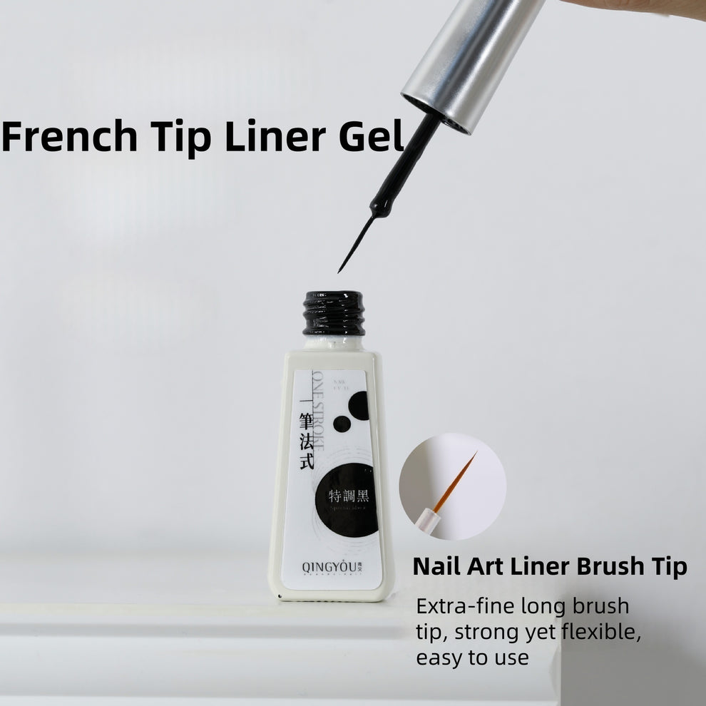 Qingyou French Tip Liner Gel - Black & White Series – Elephant Beauty ...
