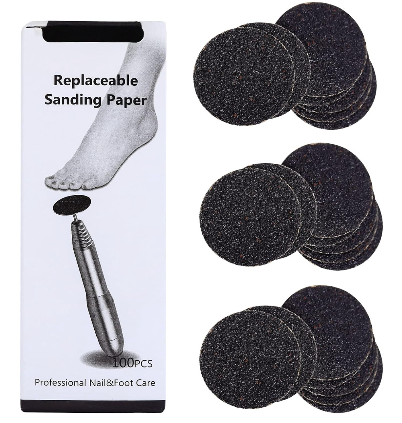 100 PCS Replacement Sandpaper Discs for Foot File – Elephant Beauty Supply